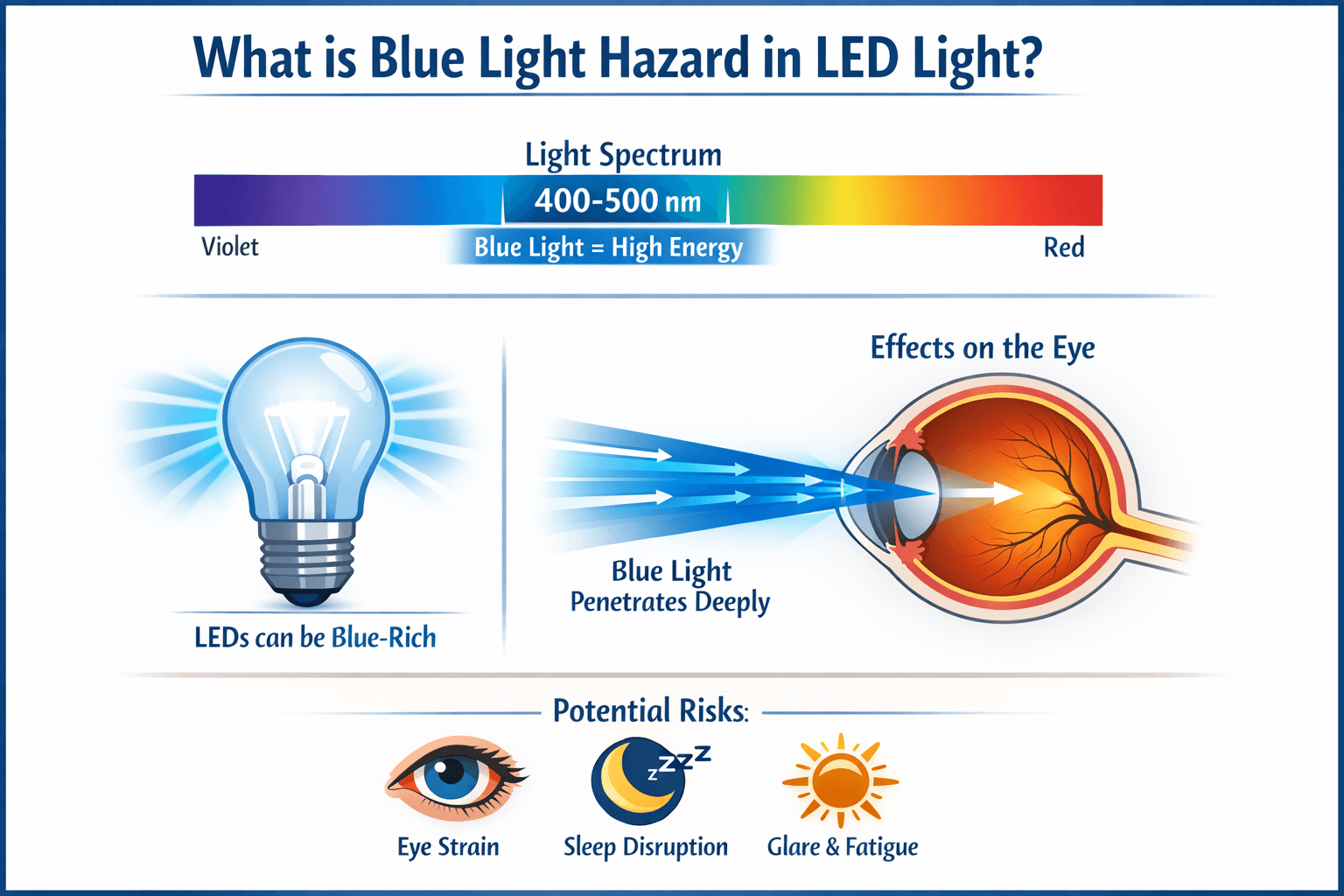What is blue light hazardous In LED Light?